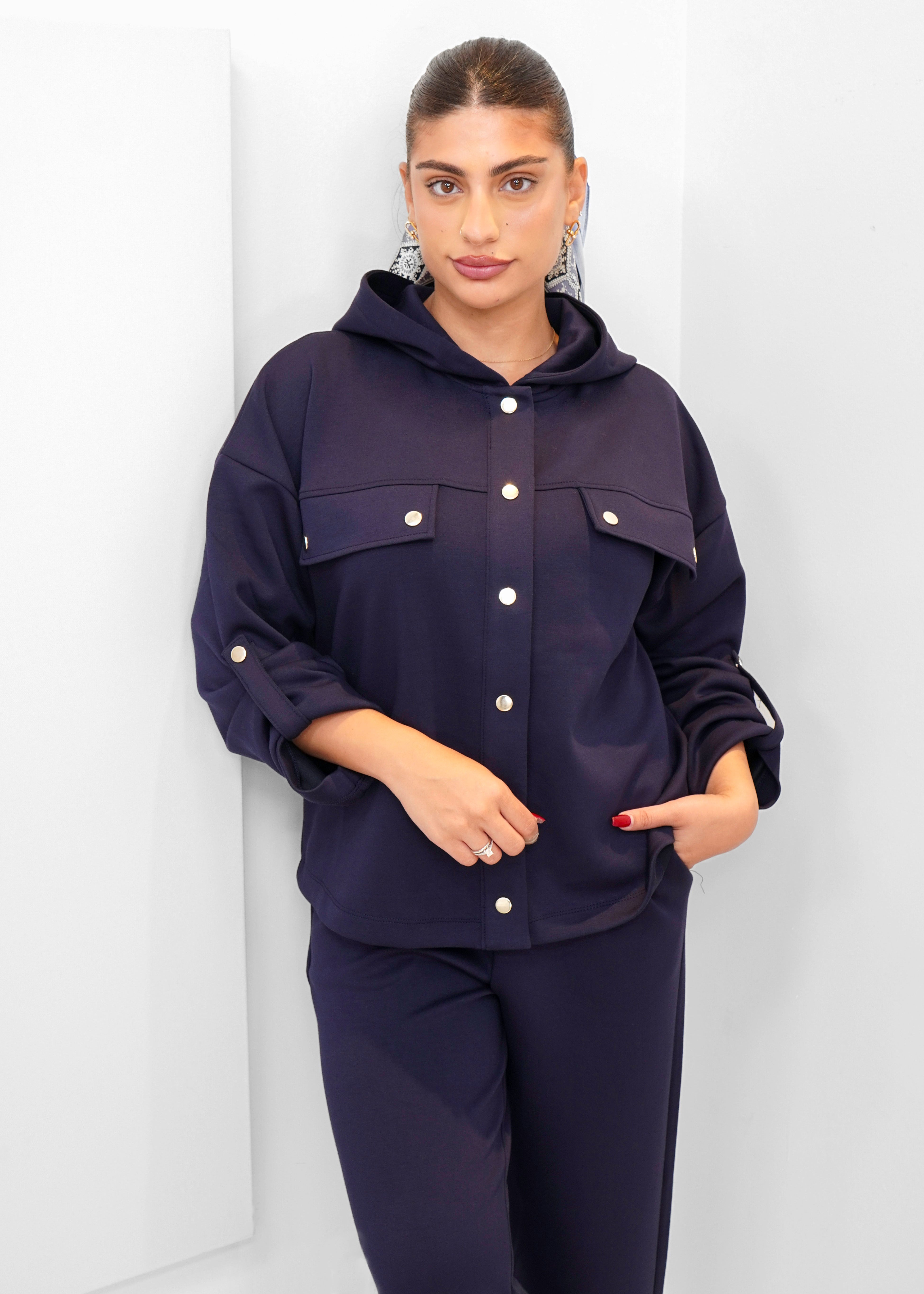 Yest Nelleke Essential Jacket – Snap Front Hooded Layering Piece ...